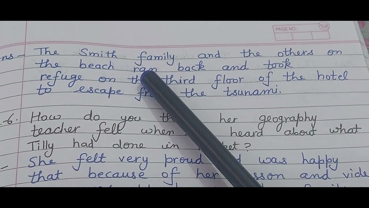 The Tsunami Class 8th Questions and Answers - YouTube