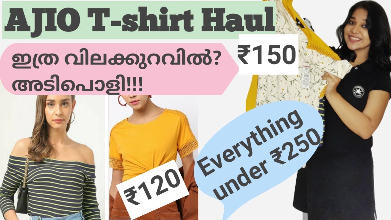 AJIO TOPS HAUL | Everything under Rs.250 | Sale 70% OFF | Ajio try on ...