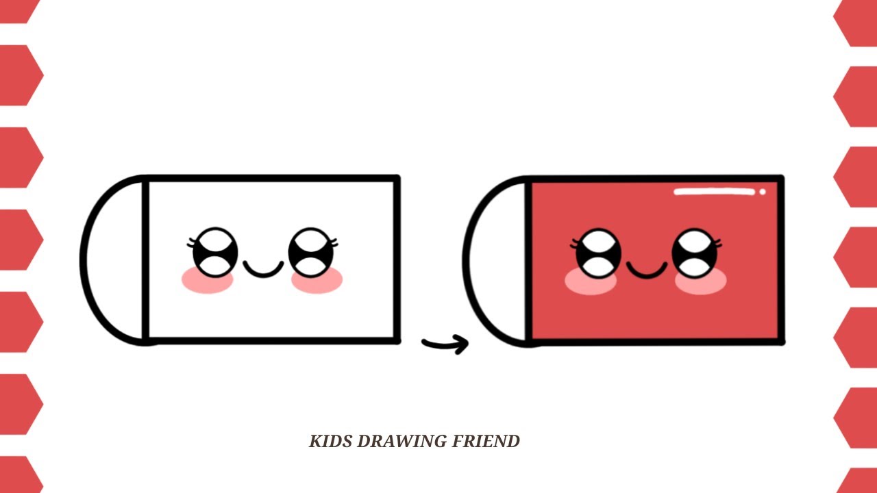 How To Draw Easy Cute Eraser Step by Step Drawing And Coloring Tutorial ...
