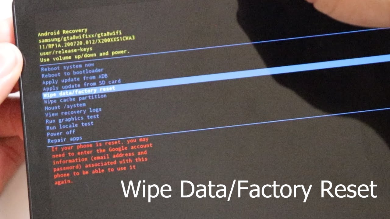 Como resetear (Formatear)una tablet Samsung Galaxy tab A8 (hard reset ...