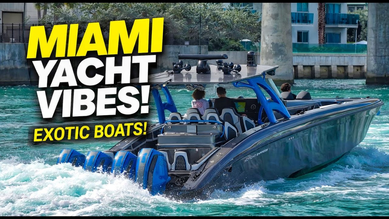 MIAMI EXOTIC YACHT VIBES! Luxury Boats & Yachts Cruising In & Out to ...