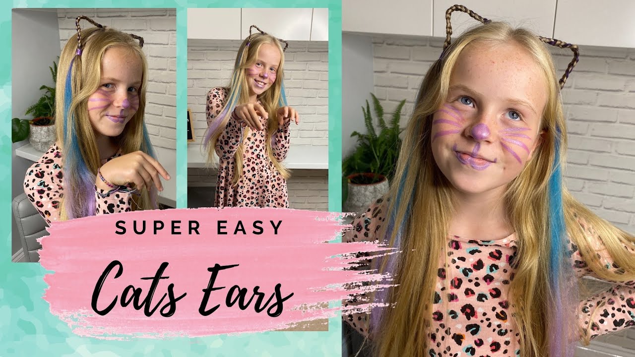 😻Super Cute Cat Ears ONLY Using Hair😻 - YouTube