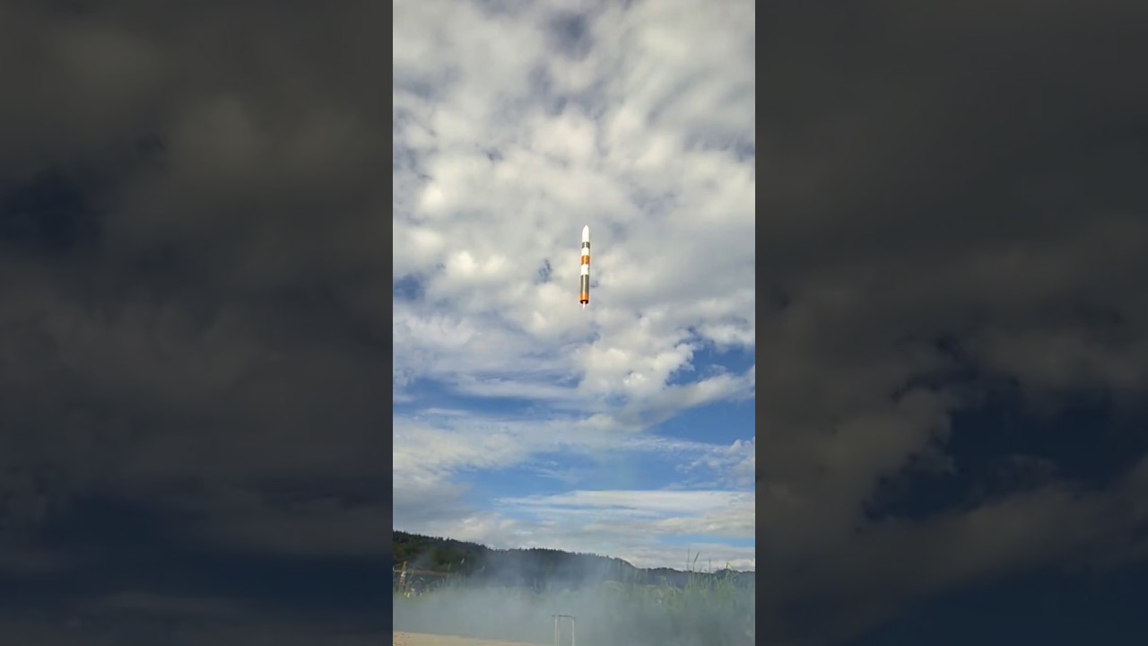 Thrust Vector Control Model Rocket (light crosswind) - YouTube