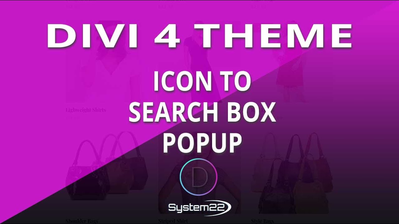 Divi Theme Icon To Search Box Popup 👍 - YouTube