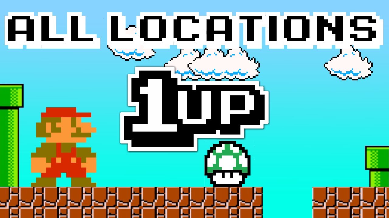SUPER MARIO BROS 1 UP ALL LOCATIONS NINTENDO NES - YouTube