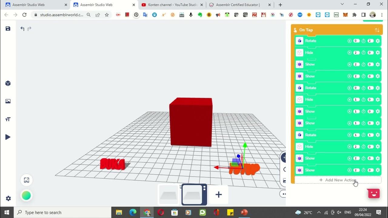 TUTORIAL 3D/AR ASSEMBLR EDU JARING-JARING KUBUS POLA 3 #5: INTERACTIVITY TUTUP JARING-JARING ...