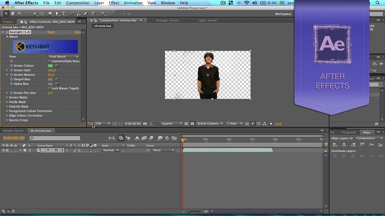 Vídeo-Aula After Effects #01 - Chroma Key (Fundo Verde) - YouTube