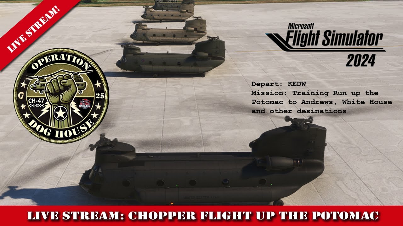 Flying Dog House Livestream : Chinook CH47 mission in Microsoft Flight ...