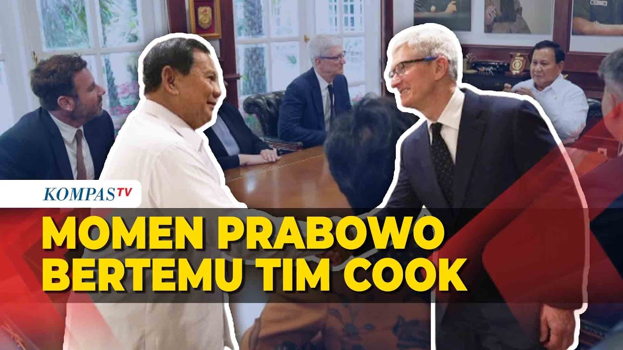 Momen Pertemuan Menhan Prabowo dan CEO Apple Tim Cook di Kantor Kemhan ...