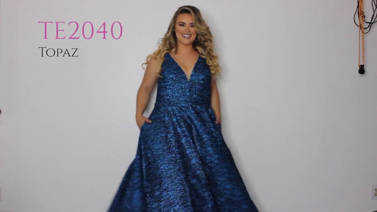 Elegant Bra-Friendly Plus Size Prom Dress TE2040 by Tease Prom - YouTube