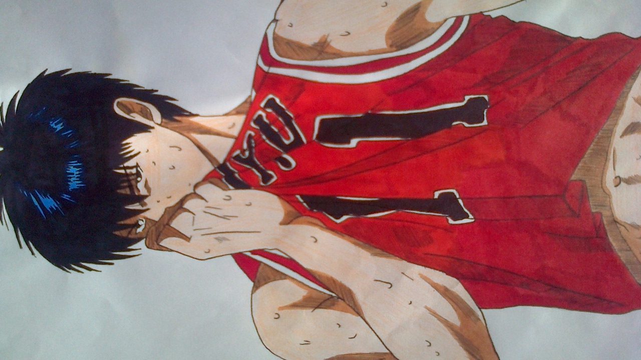 Drawing Rukawa Kaede 流川 楓 - YouTube