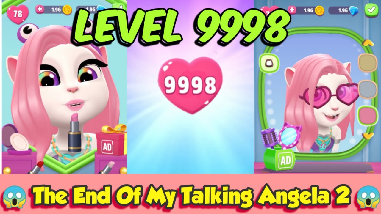 My Talking Angela 2 Level 9998 Unlimited coins and diamond 💎 Gameplay ...