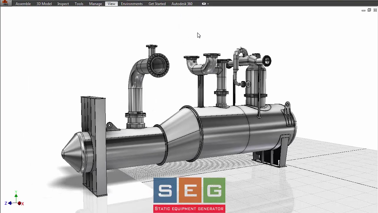 3D Modeling for pressure vessel Using SEG and Autodesk Inventor - YouTube
