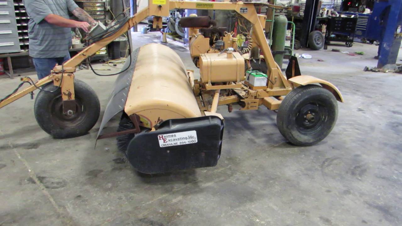 Sweepster Model P-96 Pull Type Sweeper Unit - YouTube