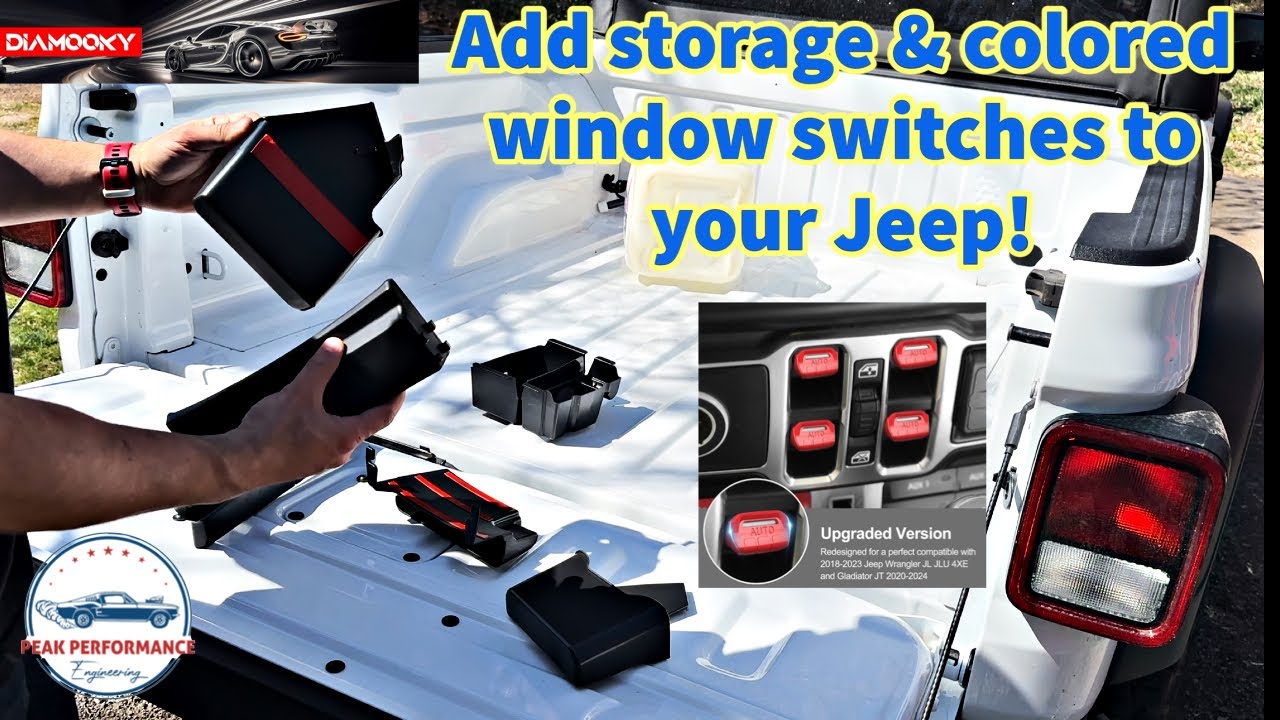 Jeep JL/JT window switch covers & storage upgrades from Diamooky! - YouTube