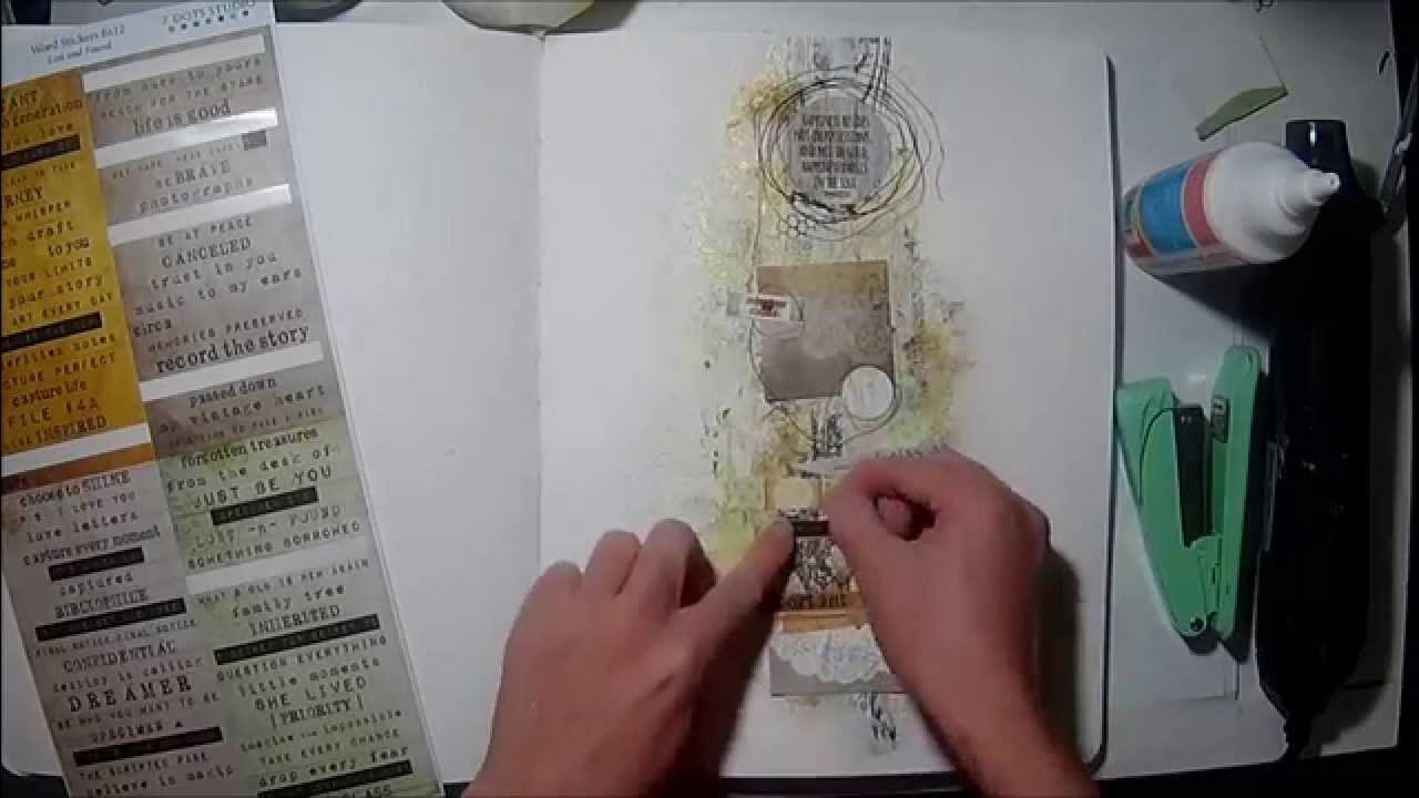 Art journal page - for 7Dots Studio - YouTube