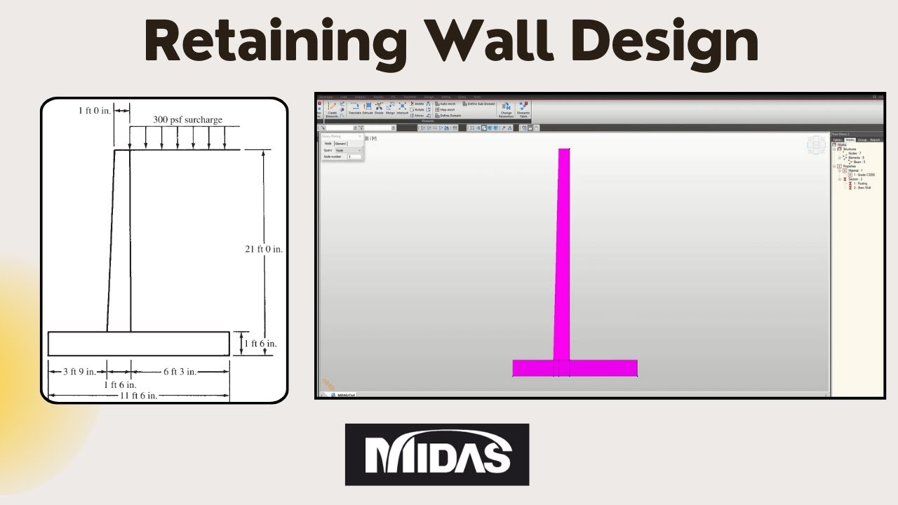 MIDAS Retaining Wall Example | Part 1 - YouTube