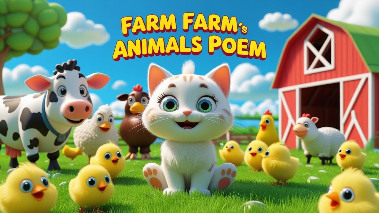 Farm Animls Poem | animals | hen Chick and cat poem #kidssong #chicken ...