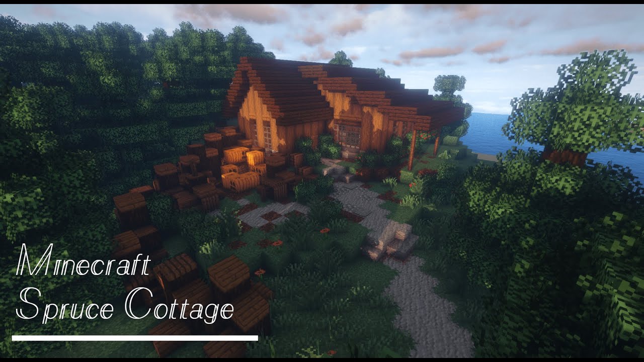 [Minecraft] Spruce Cottage Speedbuild - YouTube