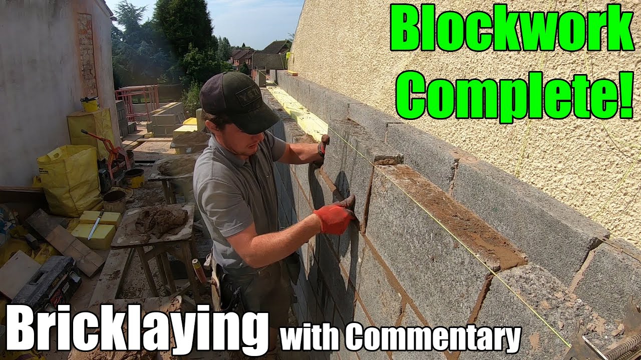 Blockwork To The Second Floor - The Awkward Extension - Bricklaying w/ Commentary #bricklaying # ...