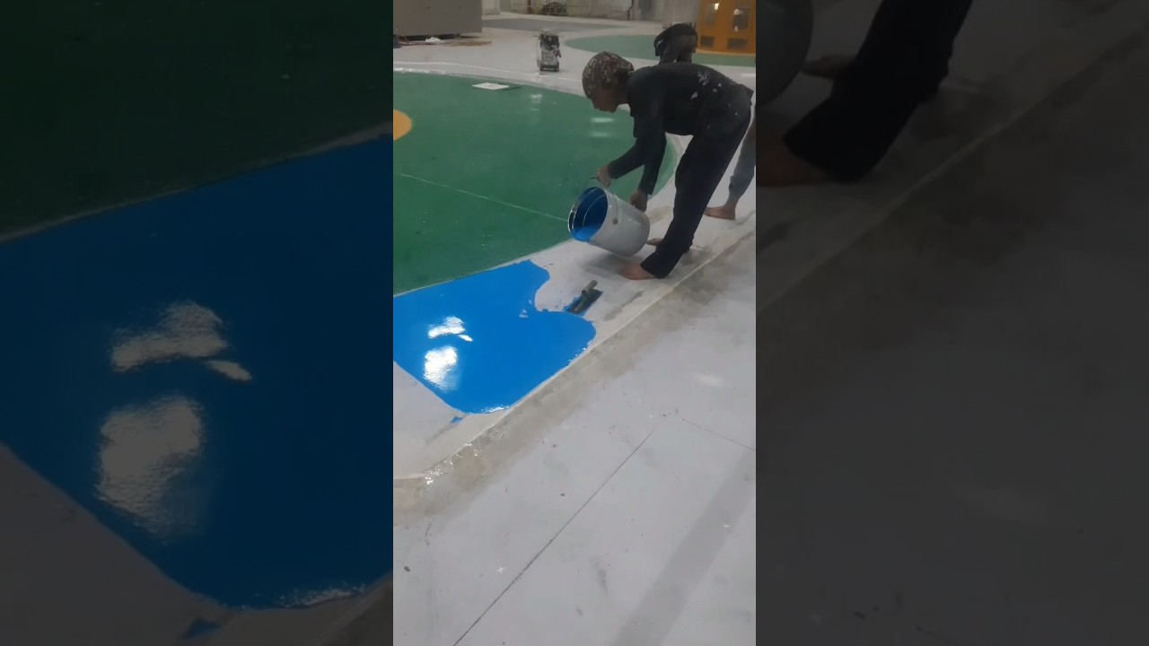 Epoxy floor self leveling segen paint 2000 microns was aplicated on ...