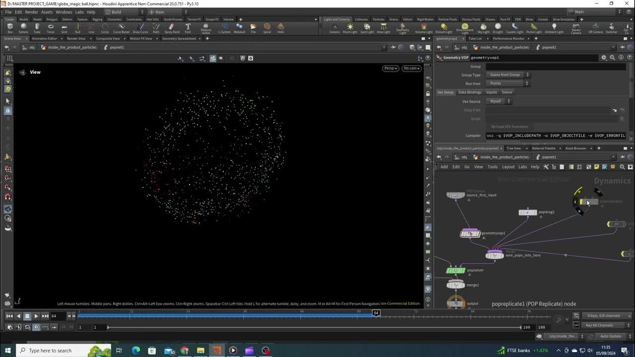 Houdini FX Particle Magic Ball filling up swirl - YouTube