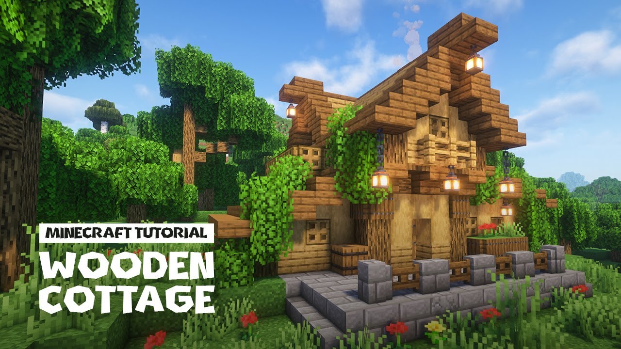 Minecraft: How to Build a Wooden Cottage for Survival 🏡 [Tutorial ...