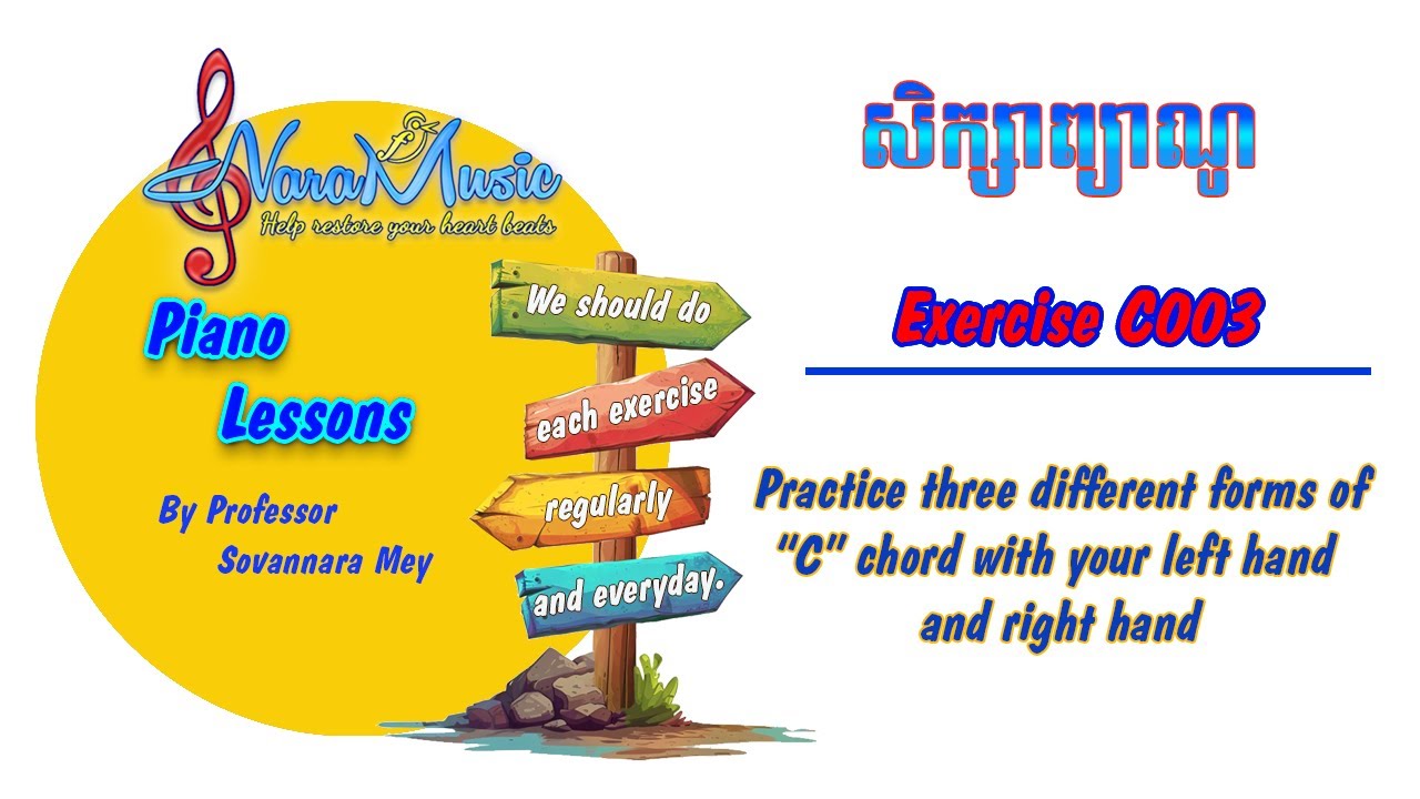 Exercise C003: Practice three different forms of C chord with left and ...