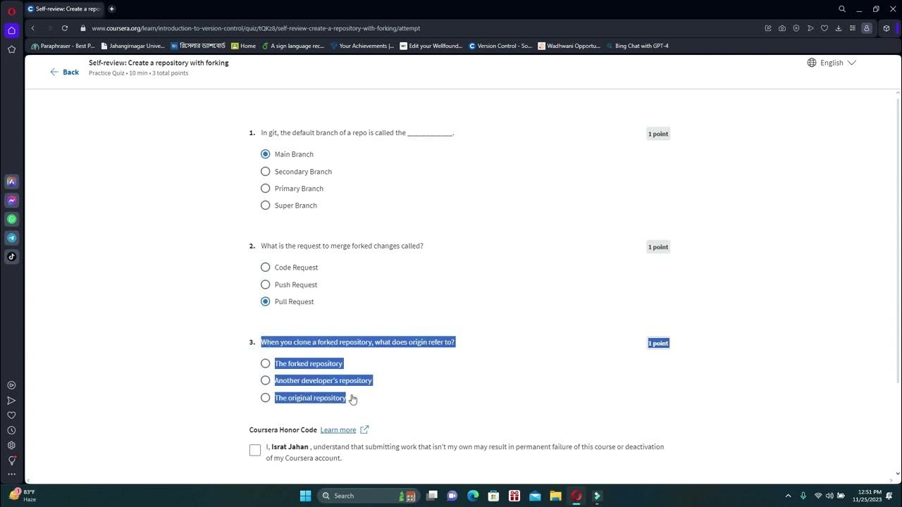 Self-review: Create a repository with forking Coursera | Version Control Meta - YouTube