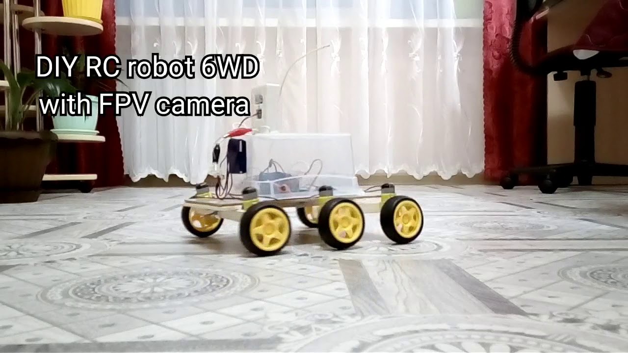 DIY RC robot 6WD with FPV camera - YouTube