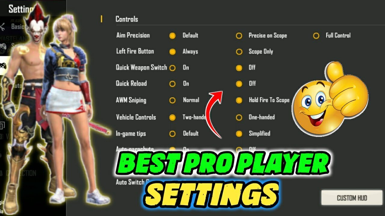 Free Fire Pro Player Settings 2020 || Best Pro Player Setting, Pro ...