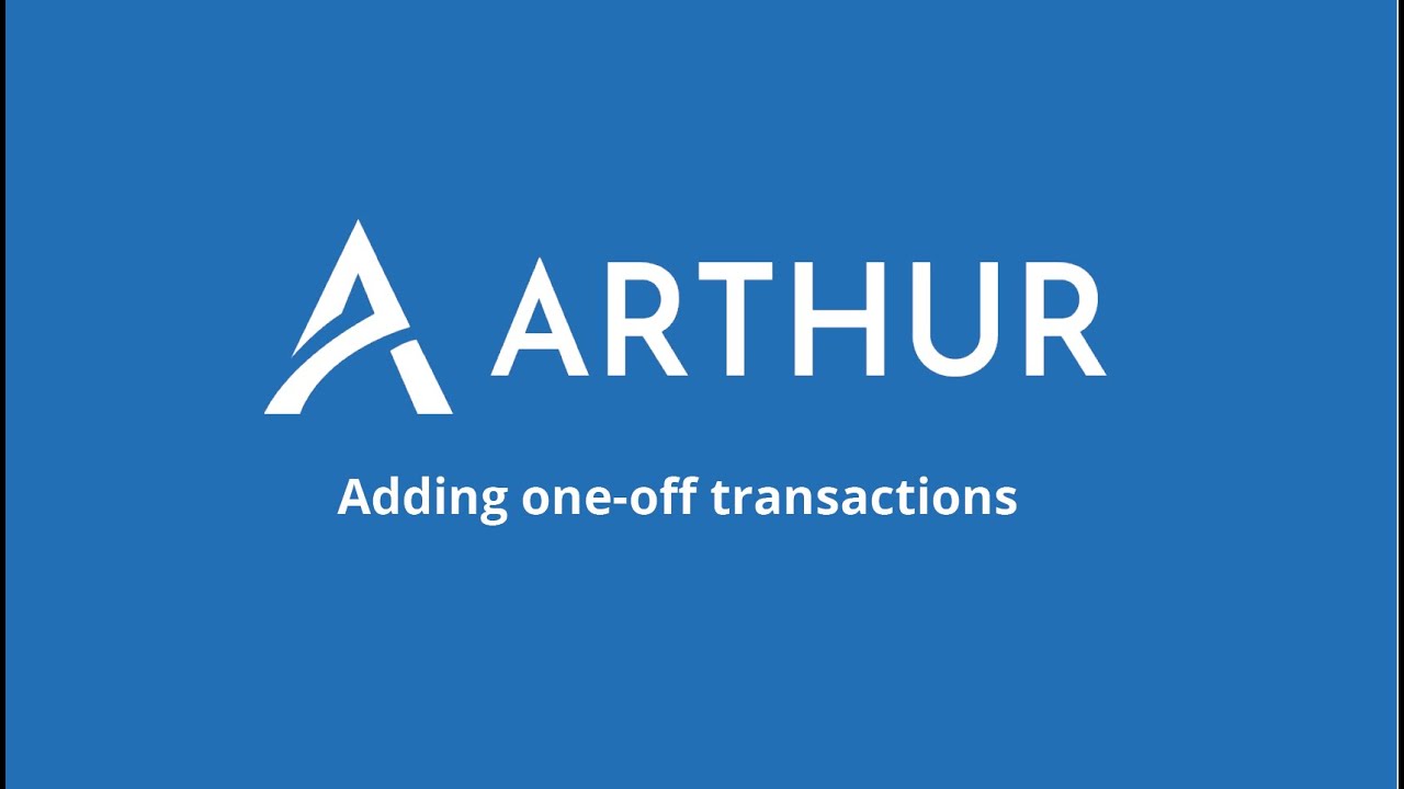 Adding one off transactions - YouTube