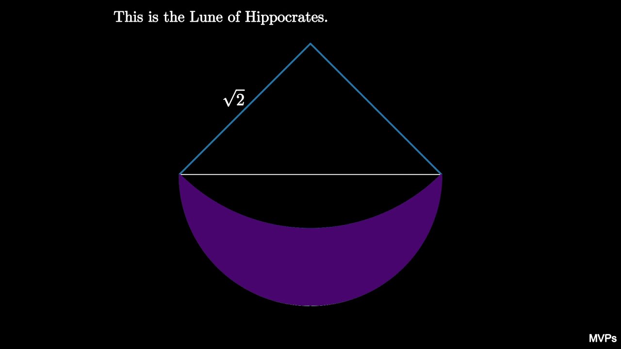 Area of the Lune of Hippocrates (visual proof) - YouTube