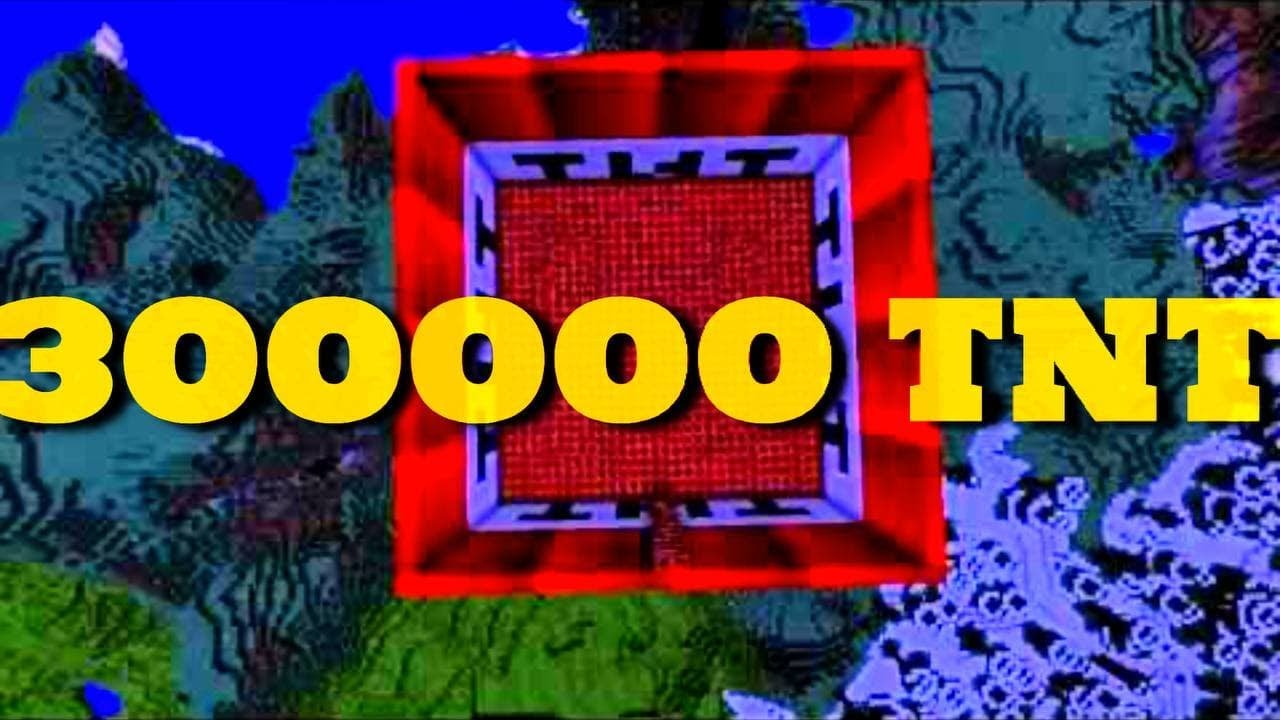 MINECRAFT 300k BLOCK TNT CUBE (WITH AFTERMATH) - YouTube