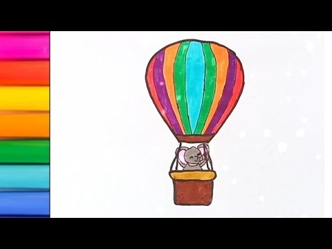 how to draw parachute easy parachute drawing with elephant - YouTube