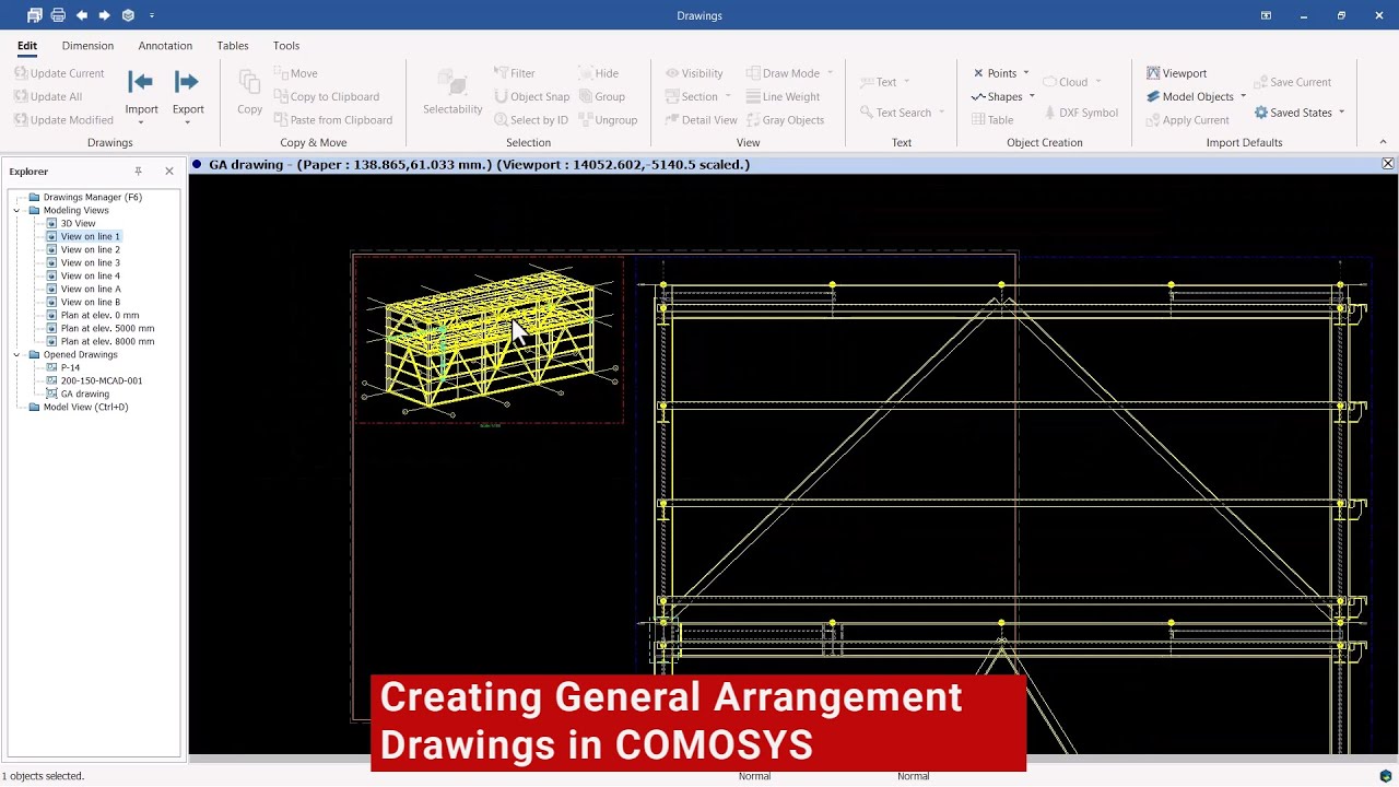Creating General Arrangement Drawings in COMOSYS - YouTube
