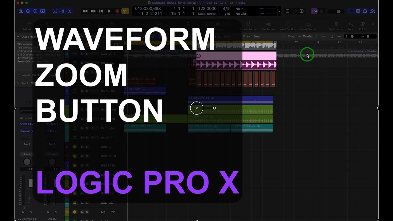How to adjust the waveform In Logic Pro X - YouTube