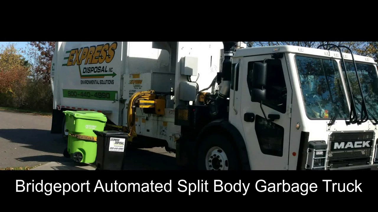 Express Disposal - Split body garbage truck - YouTube