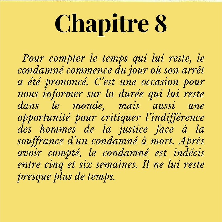 Le dernier jour d'un condamné Résumé chapitre par chapitre partie 1 - YouTube
