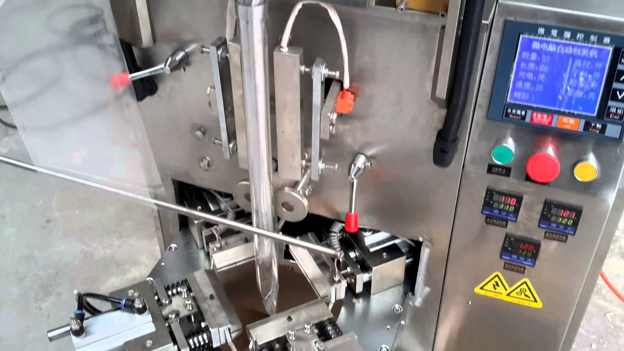 Triangle package Vffs measuring cup packing machine TCLB-160S - YouTube