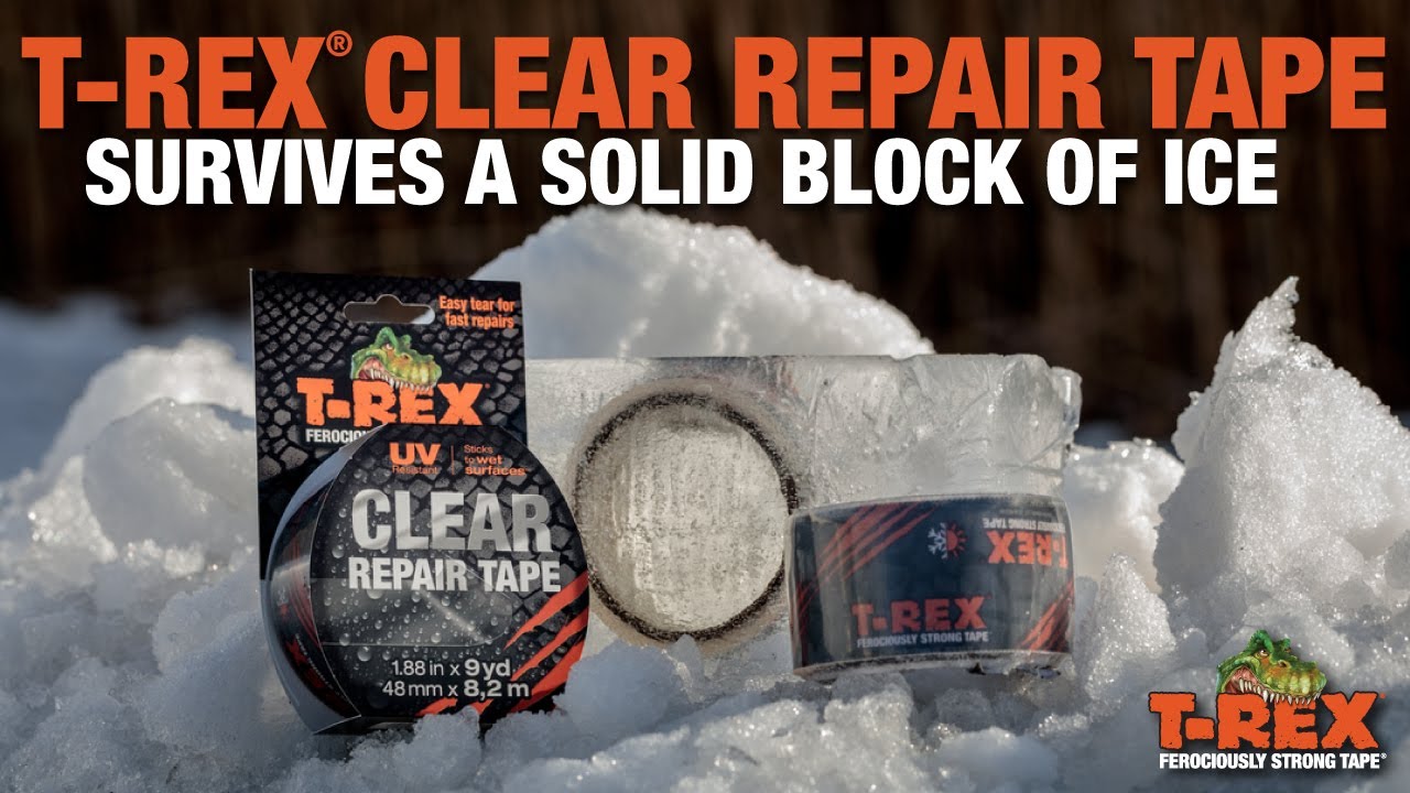 T-Rex® Clear Repair Tape Survives a Block of Ice - YouTube