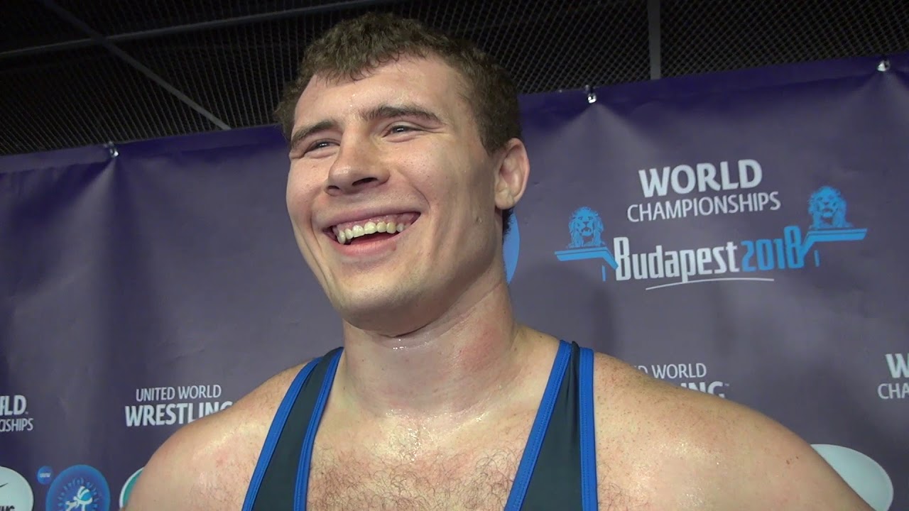 Adam Coon (USA) after getting a pin in the World semifinals - YouTube