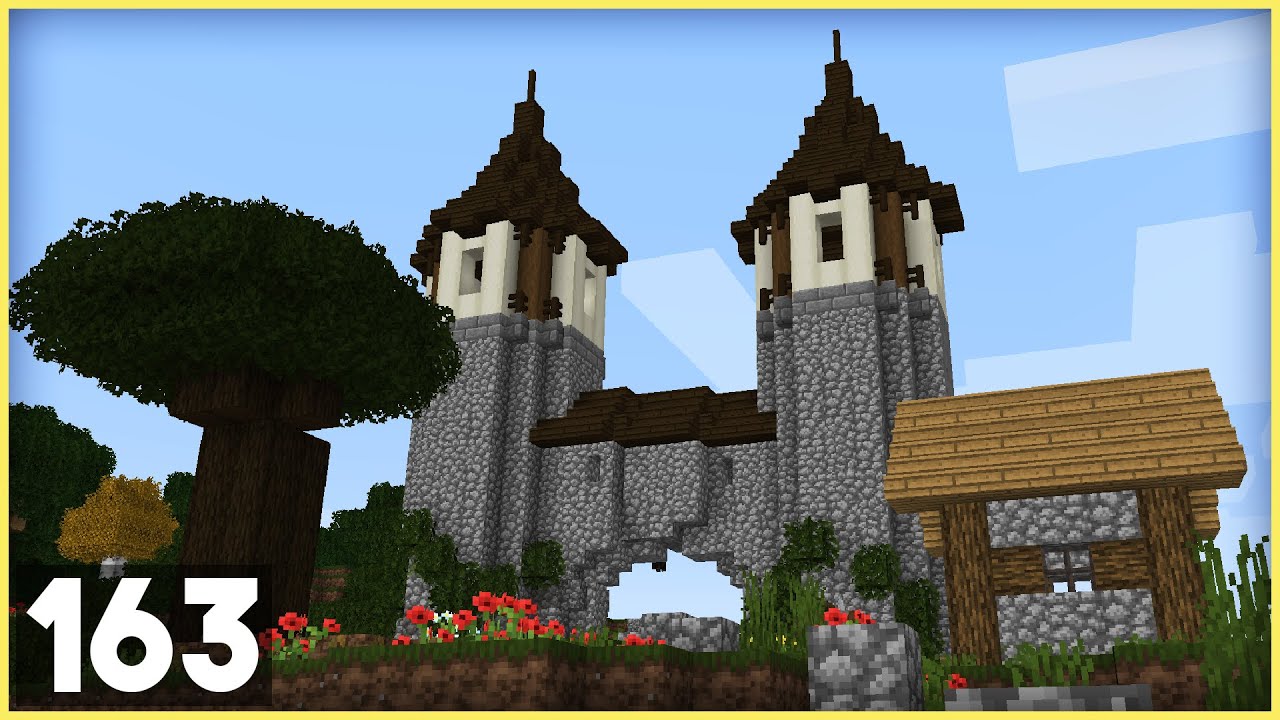 Medieval City Gate! (19w14b) | Building Big w/ Jerm #163 | Survival ...
