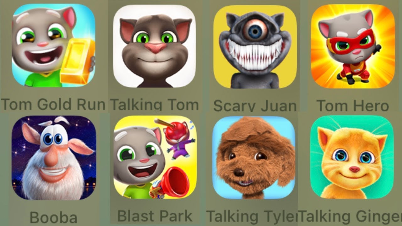Tom Gold Run, Talking Tom, Scary Juan, Tom Hero, Booba, Blast Park ...