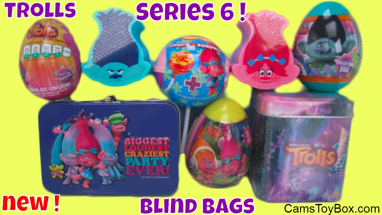 Trolls Series 6 Blind Bags Surprises Toys Chocolate Easter Eggs Chupa ...