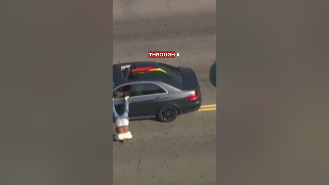 Suspect's pants get stuck while surrendering to police #ytshorts #caughtoncamera #truecrime # ...