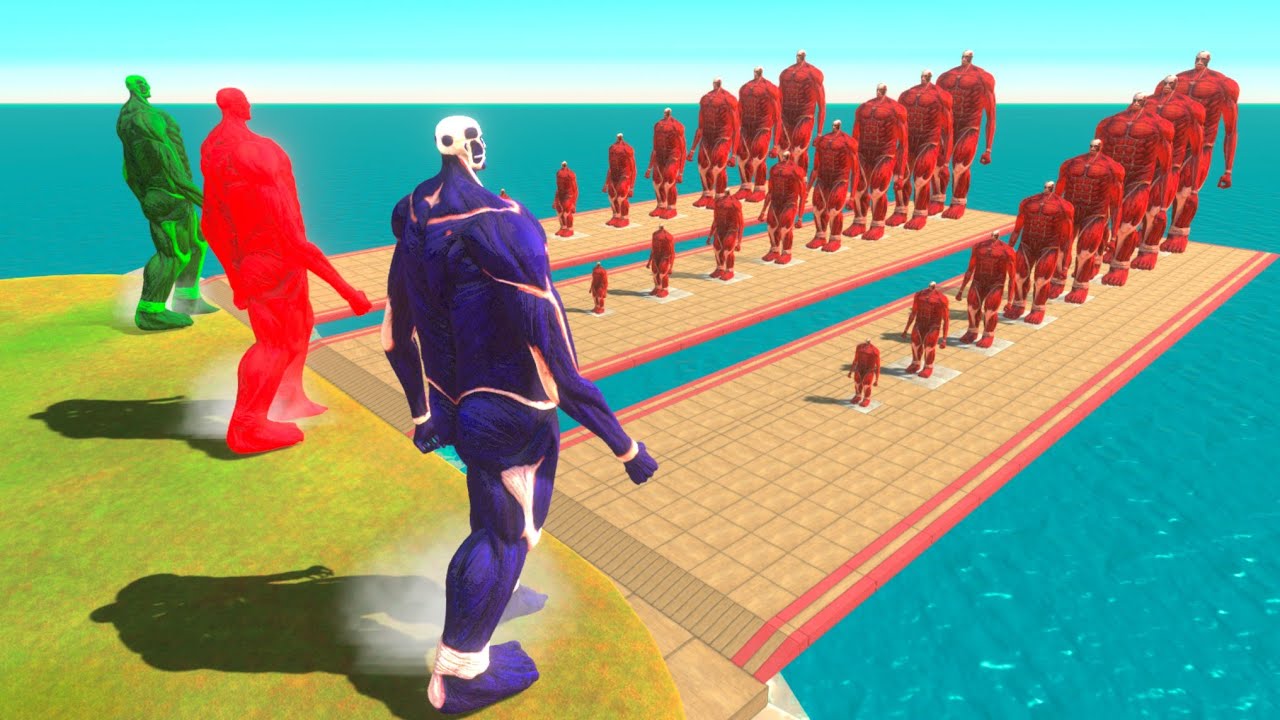 ICE COLOSSAL TITAN vs HULK COLOSSAL TITAN vs RED COLOSSAL TITAN ...