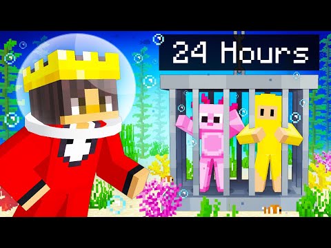 Locking Friends UNDERWATER For 24 HOURS in Minecraft!