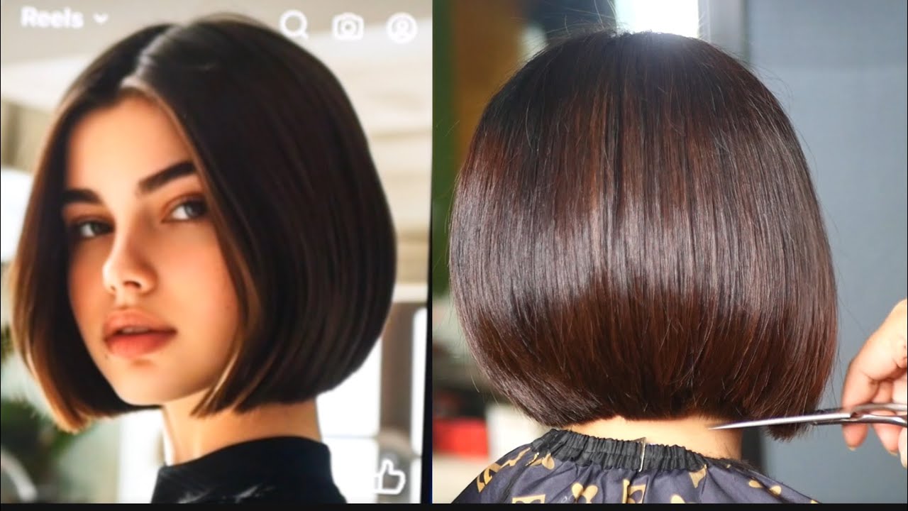 So cute bob haircut - YouTube