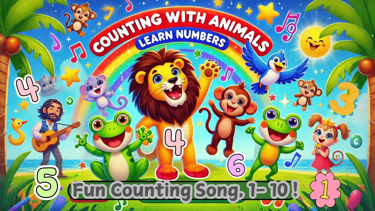 Join the Fun: Count to 10 with Animal Sounds! 🐮🐤🐶🎶 - YouTube